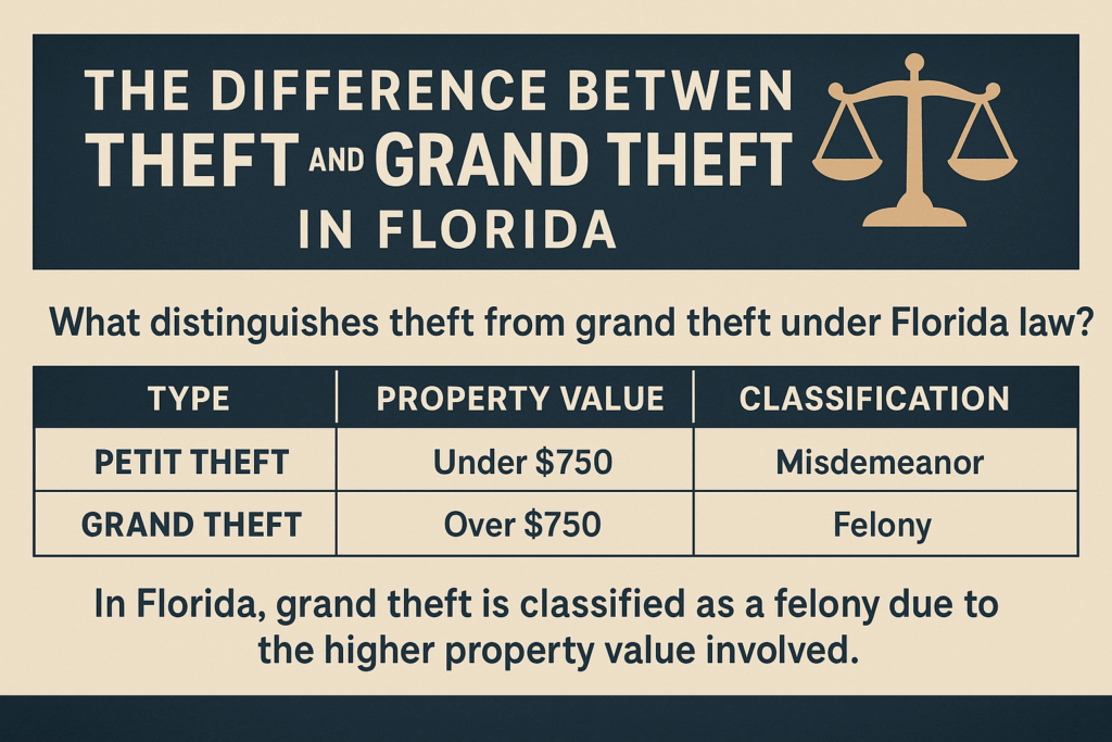 The Difference Between Theft and Grand Theft in Florida