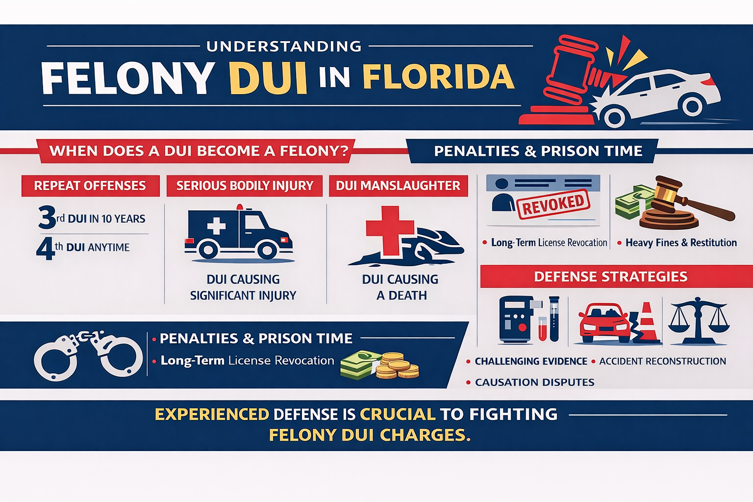 Felony DUI in Florida | Manslaughter, Serious Injury & Prison Risk