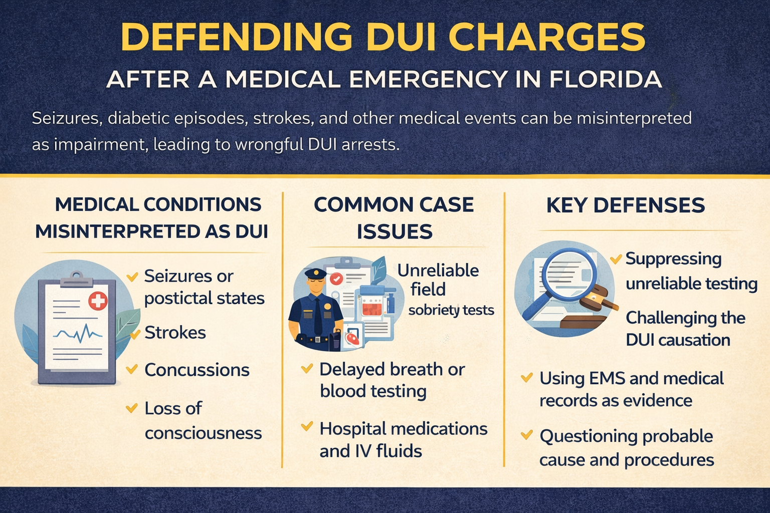 DUI After a Medical Emergency in Florida | Charges & Defenses
