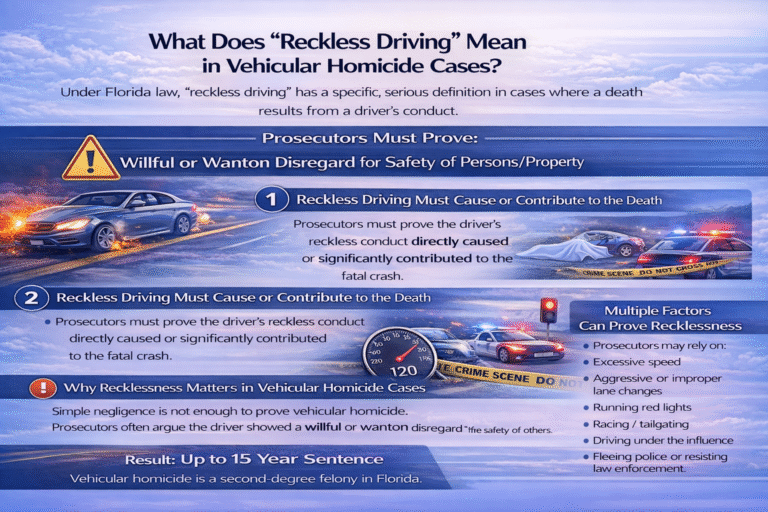 Reckless Driving in Vehicular Homicide Cases (Florida)