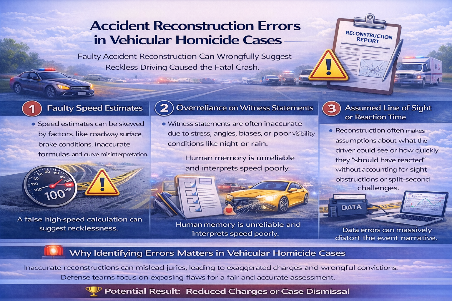 Accident Reconstruction Errors in Vehicular Homicide Cases