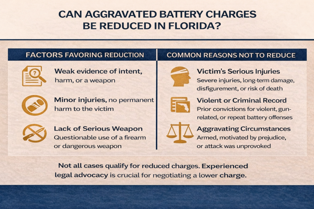Can Aggravated Battery Charges Be Reduced in Florida?