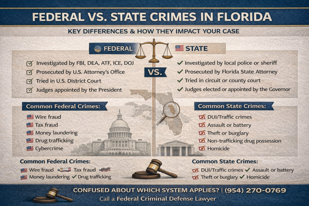 Federal vs State Crimes Florida | Fort Lauderdale Criminal Lawyer