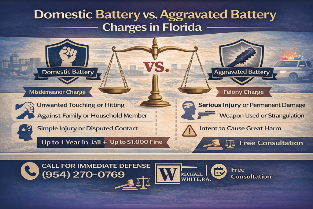 Domestic Battery vs Aggravated Battery in Florida: Key Differences