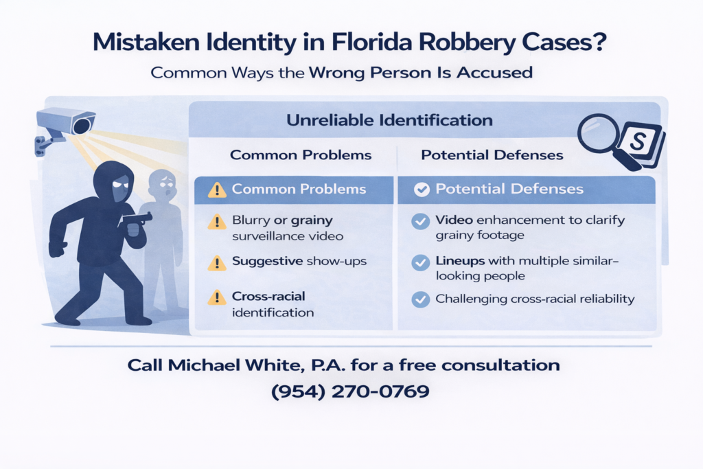 Mistaken Identity in Florida Robbery Cases: How Innocent People Get Charged